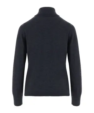 ALLUDE Turtleneck Sweater With Ribbed Cuffs And Hem