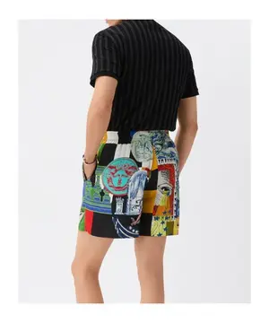 Versace Printed Silk Twill Shorts