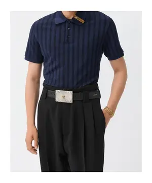 Versace Jacquard Cotton Pique Polo
