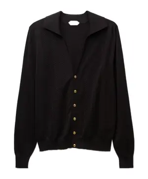 Versace Cotton Knit Polo Cardigan