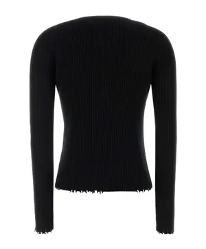 UMA WANG Ribbed Henley Knitted Top