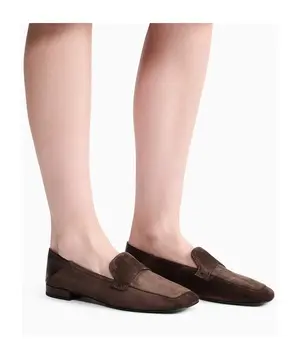 Giorgio Armani Loafer In Split Leather With Leather Lining And Sole