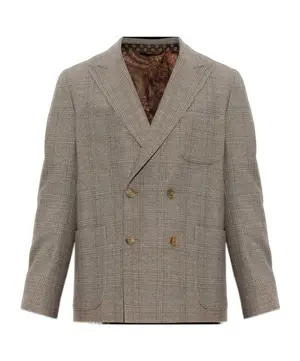Etro Lapel Long-sleeved Suit Jacket - Gray