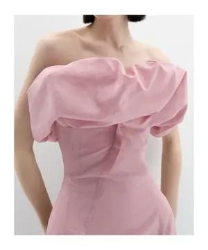 Magda Butrym Sculptural Neckline Fitted Dress