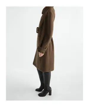 LEMAIRE Fitted Wrap Coat In Felted Wool And Alpaca Blend
