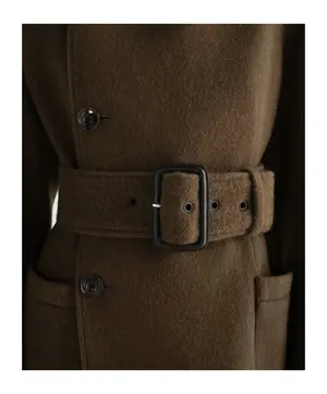 LEMAIRE Fitted Wrap Coat In Felted Wool And Alpaca Blend
