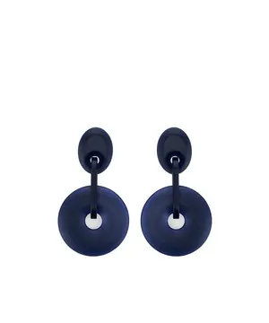 Giorgio Armani Earrings In Acrylic Plastic And Brass - Blue