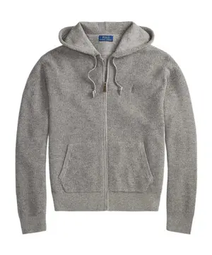 Polo Ralph Lauren Waffle Knit Full-zip Hoodie - Grey