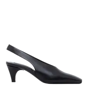 Giorgio Armani Decollete Shoe Leather Lining And Leather Sole - Black