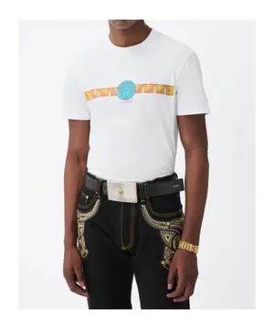 Versace Printed Cotton-jersey Slim T-shirt