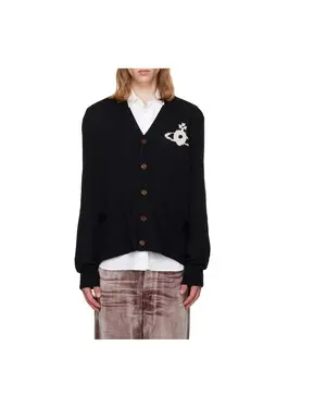 VIVIENNE WESTWOOD Orb Logo V-neck Cardigan