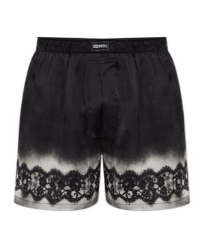 DIESEL® Elastic-waist Boxer Briefs - Black