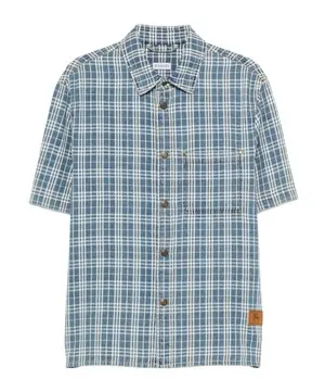 Burberry Check Short-sleeve Shirt - Blue