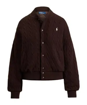 Polo Ralph Lauren Cable-knit Wool-cashmere Jacket - Brown