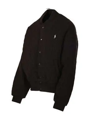 Polo Ralph Lauren Cable Knit Bomber Jacket - Brown
