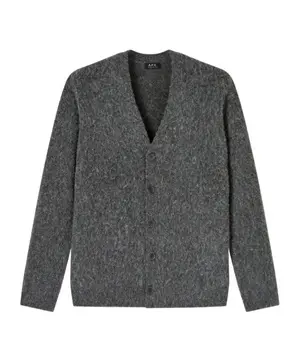 A.p.c. Pierre Cardigan Charcoal Gray Alpaca Wool Cardigan