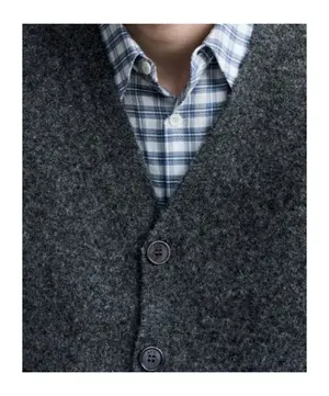 A.p.c. Pierre Cardigan Charcoal Gray Alpaca Wool Cardigan