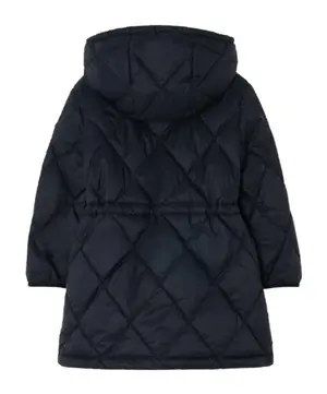 Burberry Checkered Trim Quilted Hooded Coat