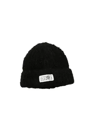 MAISON MARGIELA Logo-patch Beanie Hat - Black