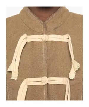 UMA WANG Long-sleeved Tie Detailed Casual Jacket - Tan