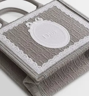 Dior Small Book Tote With Strap - Grey