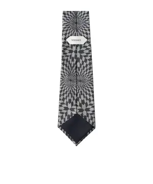 Versace Jacquard Silk Twill Neck Tie - Gray