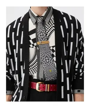 Versace Jacquard Silk Twill Neck Tie - Gray