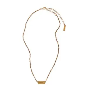 Versace Engraved Logo Chain Necklace - Gold