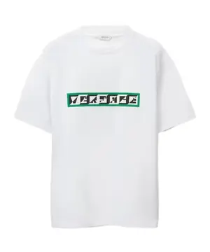 Versace Printed Cotton-jersey Regular T-shirt - White