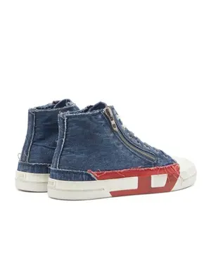 DIESEL® Distressed Denim High-top Sneakers