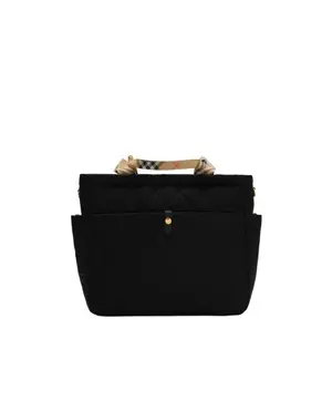 Burberry Check-trim Quilted Nylon Changing Bag - Black