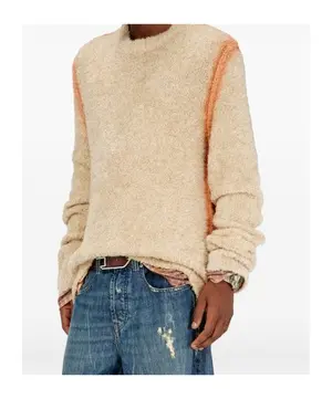 DIESEL® Alpaca-blend Jumper With Spray-dyed Seams - Light Brown