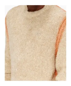 DIESEL® Alpaca-blend Jumper With Spray-dyed Seams - Light Brown