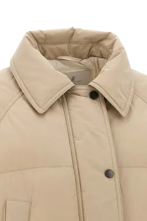 Brunello Cucinelli Zipped Hooded Quilted Coat