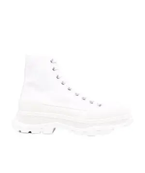 Alexander McQueen Tread Slick Lace-up Sneakers - White