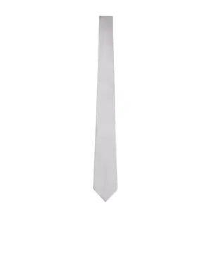 Giorgio Armani Satin Pointed Tip Tie - Silver