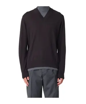 PAOLO PECORA V-neck Wool Sweater - Black