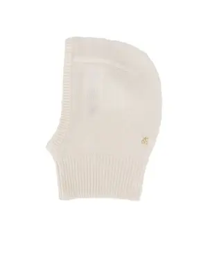 Bonpoint Cashmere Balaclava With Logo Embroidery - White