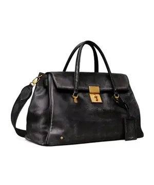 Thom Browne Bolton Weekender Distressed Leather Duffle Bag