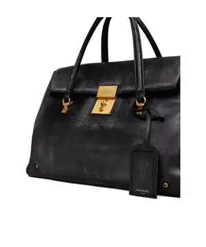 Thom Browne Bolton Weekender Distressed Leather Duffle Bag
