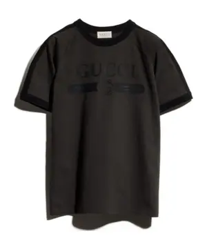 Gucci Interlocking G Logo Print T-shirt - Dark Gray