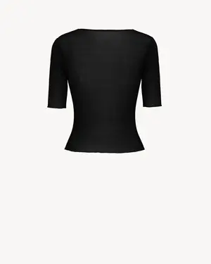 Saint Laurent Lace-trim Ribbed Top