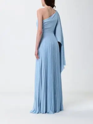 Solace London One-shoulder Pleated Maxi Dress - Blue