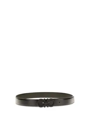 FERRAGAMO Reversible Adjustable Belt With Textured Gancini Buckle