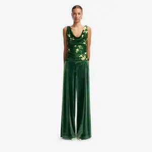 LEO LIN Velvet Wide Leg Pants