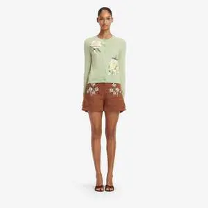 LEO LIN Tessa Embellished Vegan Suede Shorts