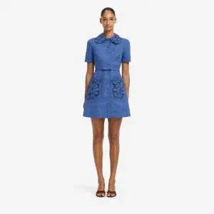 LEO LIN Ashley Appliqué Vegan Suede Mini Dress