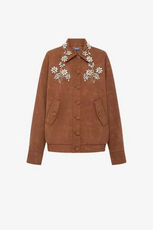 LEO LIN Astrid Embellished Vegan Suede Jacket