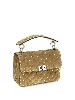 Valentino Garavani Medium Rockstud Spike Suede Top Handle Bag