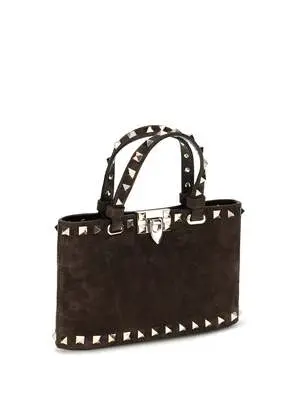 Valentino Garavani Suede Rockstud Mini Handbag - Brown